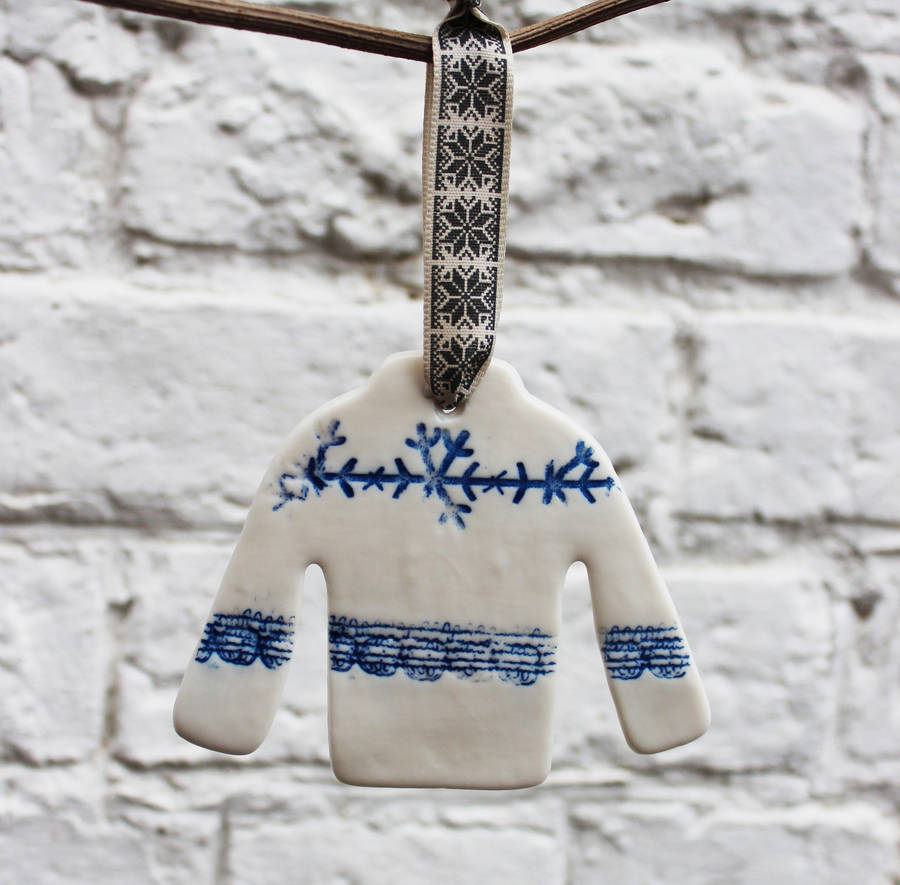 Porcelain Christmas Jumper Decoration By Amanda Mercer ...