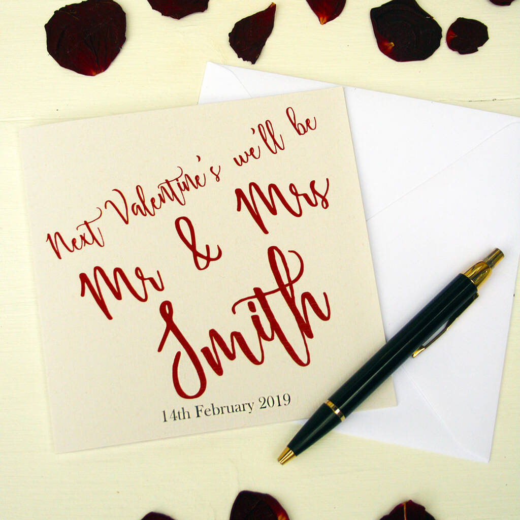 First Valentine's Day As Mr And Mrs Card By Juliet Reeves Designs ...