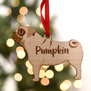 Personalised Pug Dog Wooden Tree Decoration By Hoobynoo ...