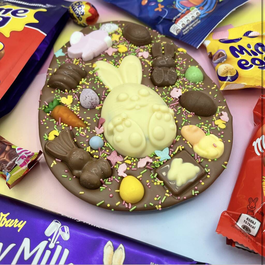 Easter Egg Slab With Stuffed Bunny Centre By Choc Til You Drop ...