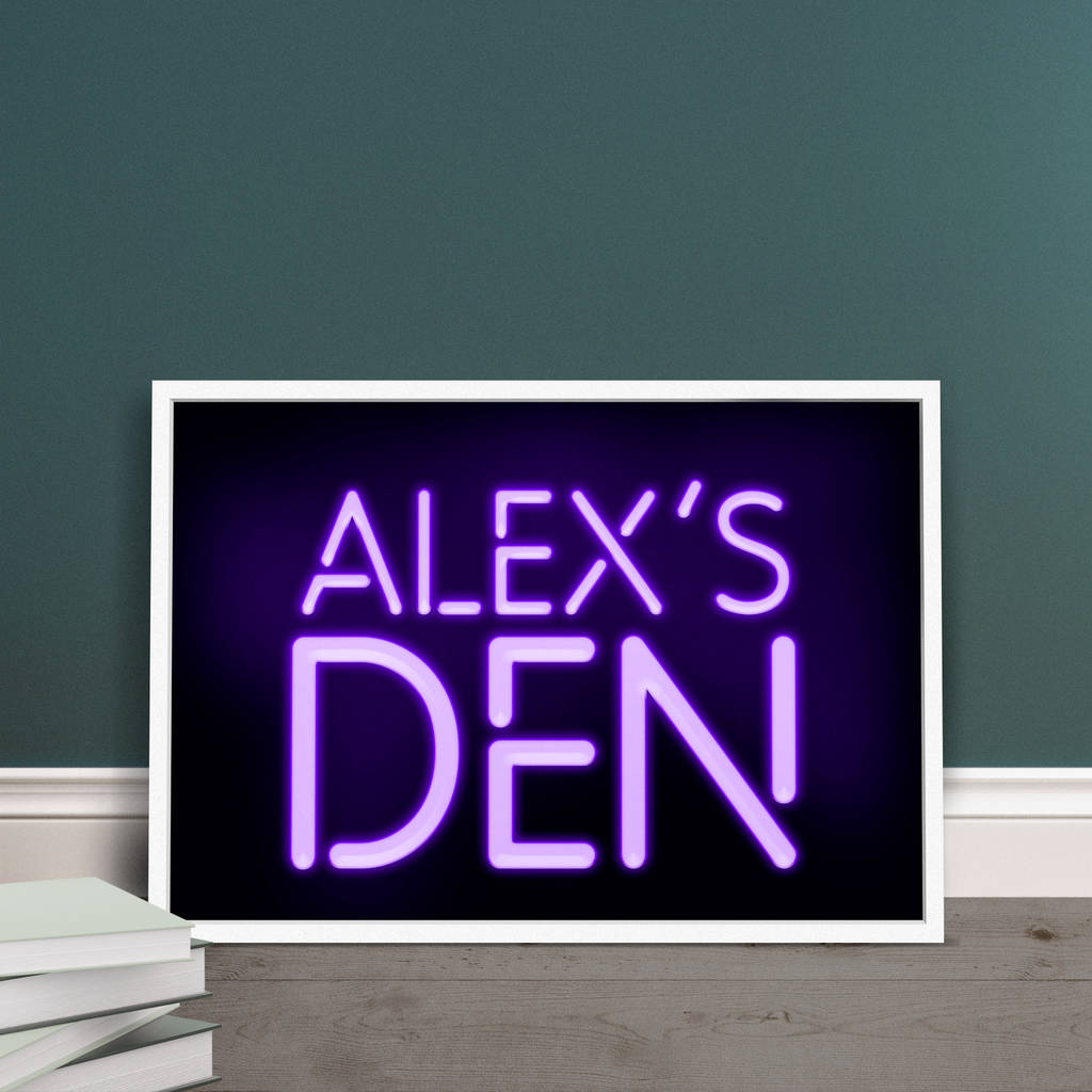 personalised neon sign print by ink & sons | notonthehighstreet.com