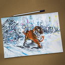 Tiger In Snow Print By Lost Monkey Art | notonthehighstreet.com