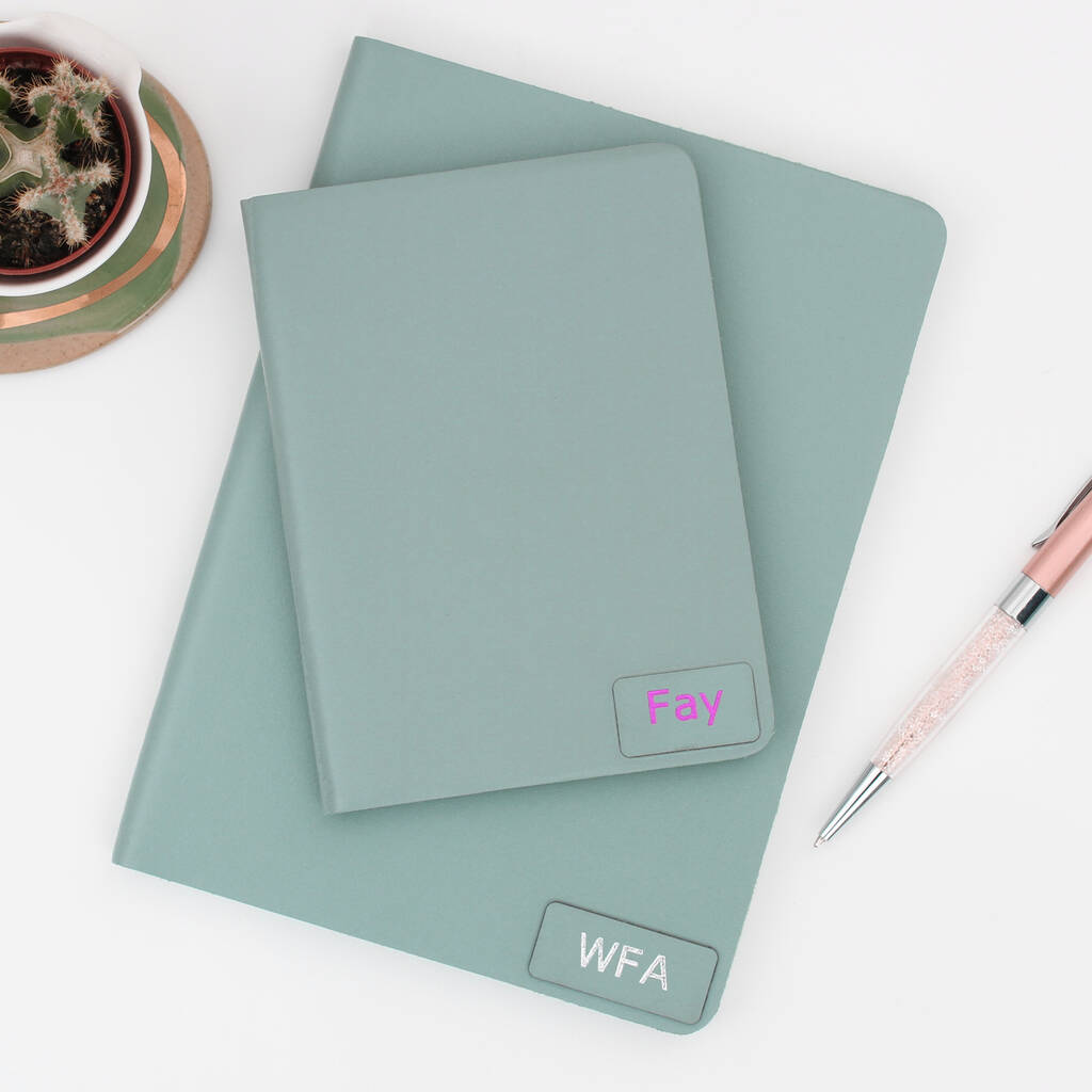 Personalised Initials Leather Patch Notebook By Hurleyburley ...
