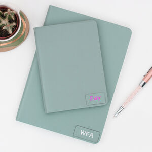 Personalised Initials Leather Patch Notebook By Hurleyburley ...