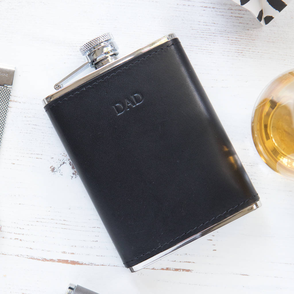 personalised 6oz leather hip flask by williams handmade ...