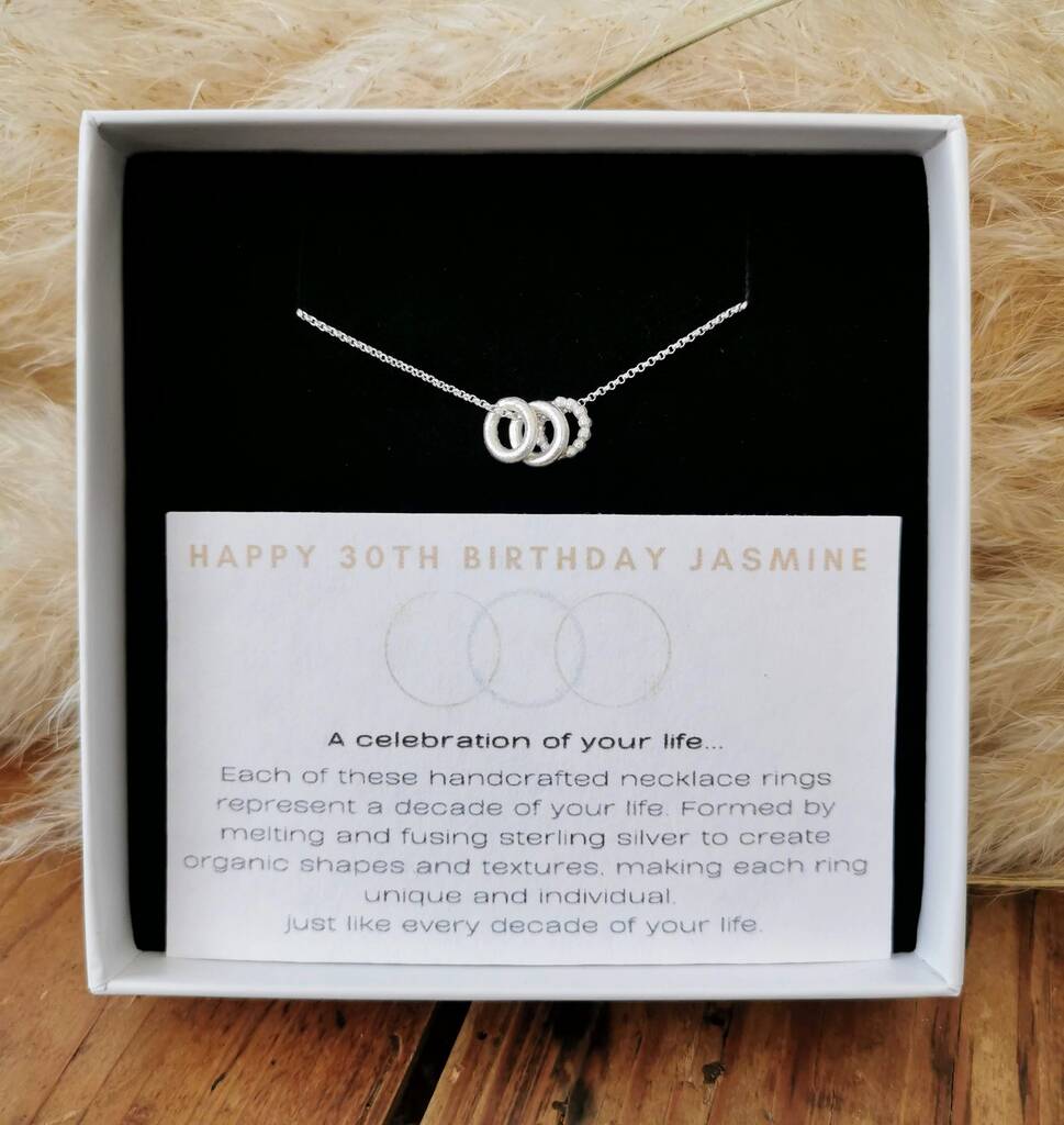 Handmade Sterling Silver 30th Birthday Necklace By Broken Compass ...