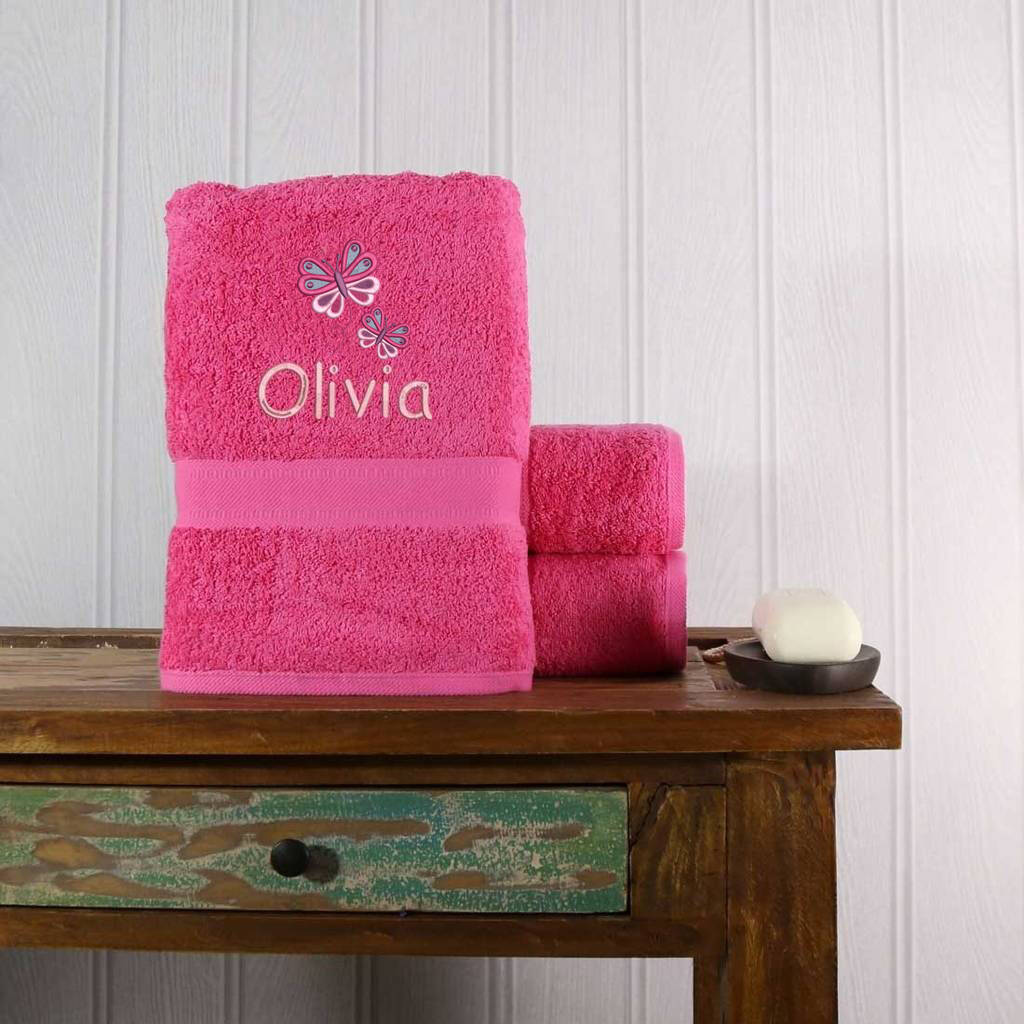girl's personalised butterfly bath towel by duncan stewart ...