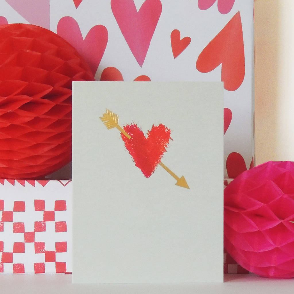 heart and arrow mini greetings card by kali stileman publishing ...