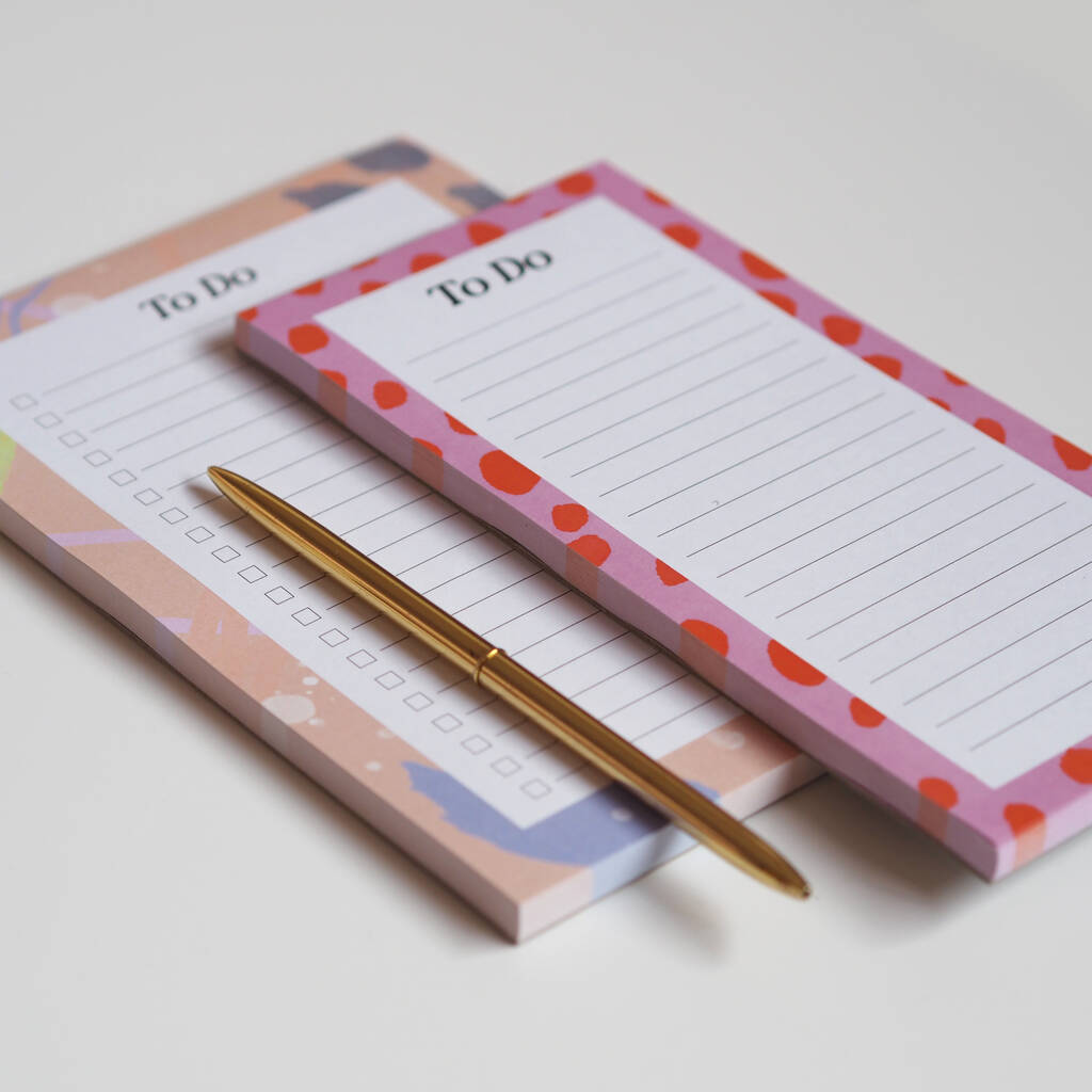 Pink And Orange Dl Tall To Do Notepad By Georgia B Designs ...