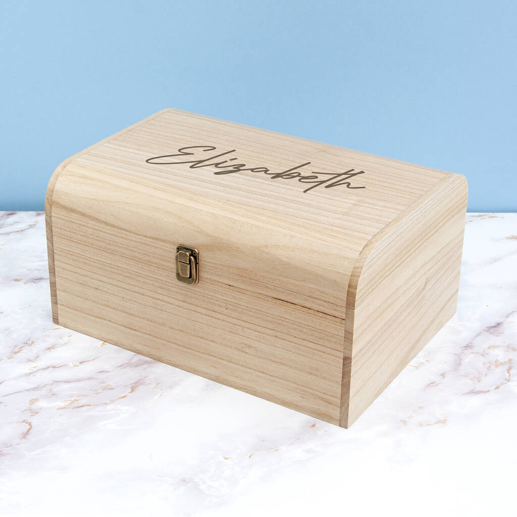 Personalised Engraved Name Luxury Keepsake Chest By JUNGLEY ...