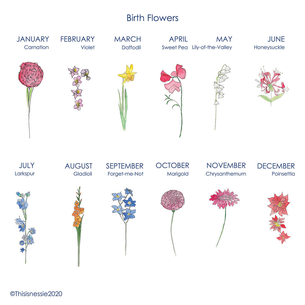 Personalised Family Birth Flower Stem Glass Vase By This Is Nessie ...