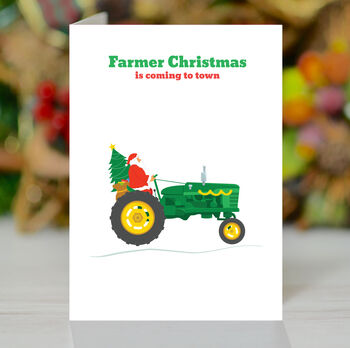 Farmer Christmas, Tractor Christmas Card By Loveday Designs ...