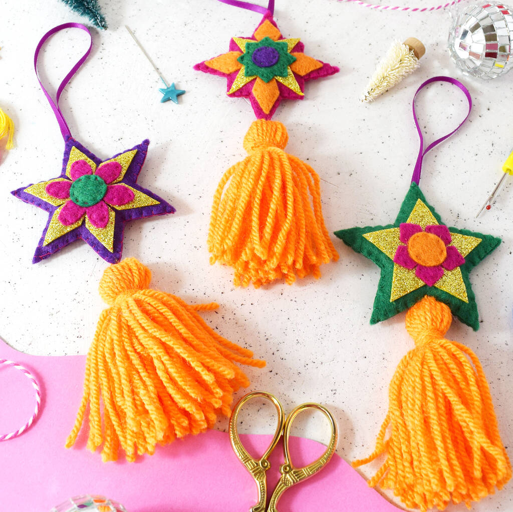 'Star Tassel' Decoration Craft Kit By The Make Arcade