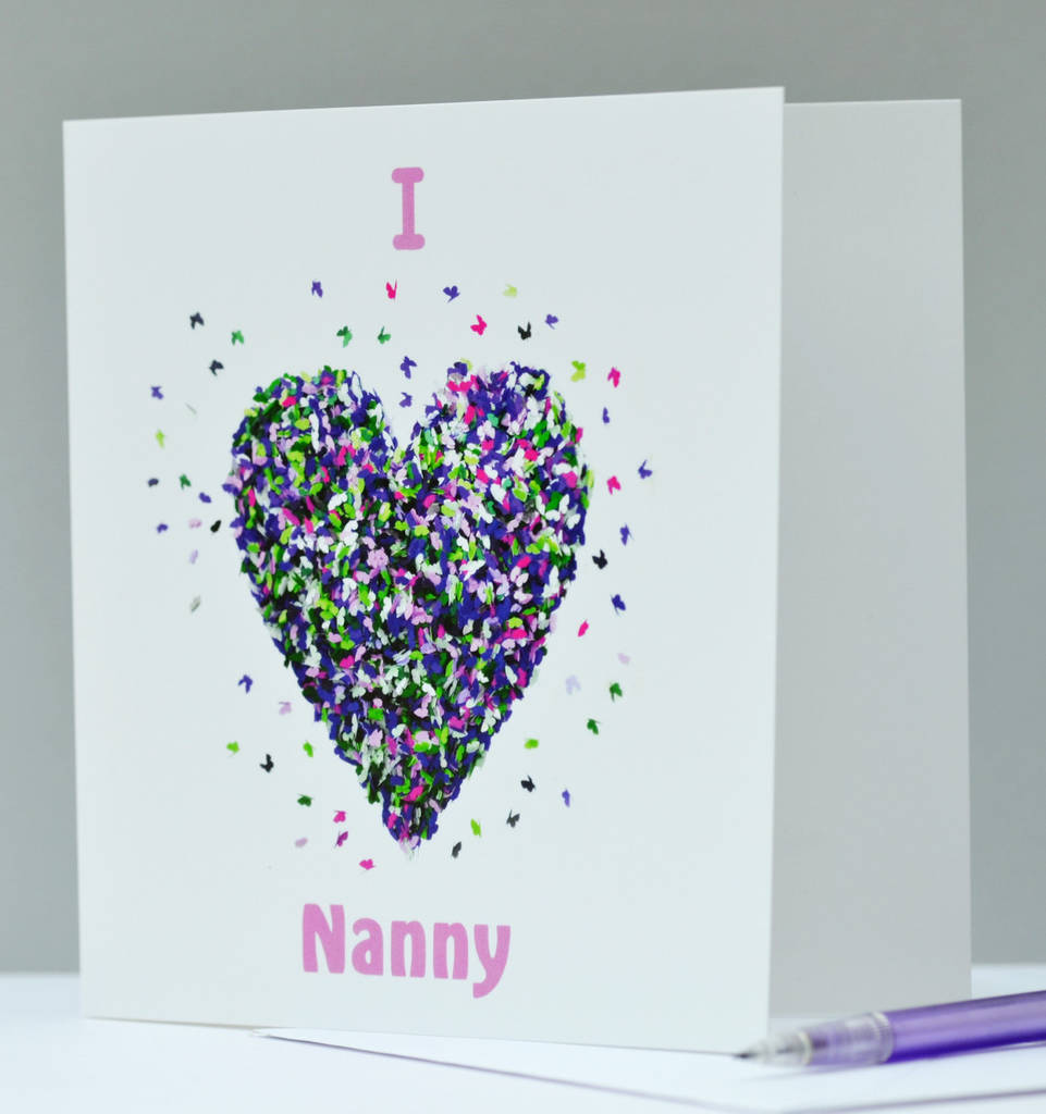 i love nanny card / we love nanny butterfly heart card by inkywool ...