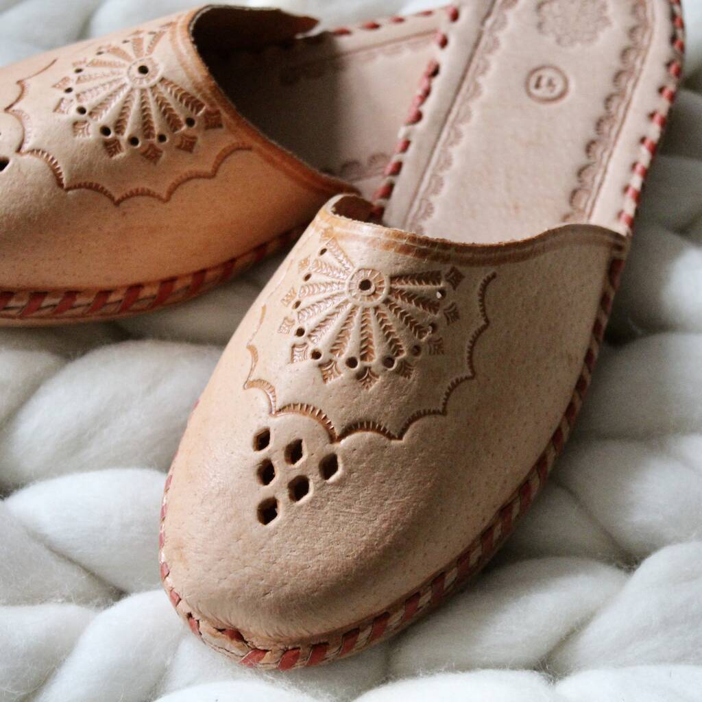 Boho Leather Slippers By So Creative Company | notonthehighstreet.com