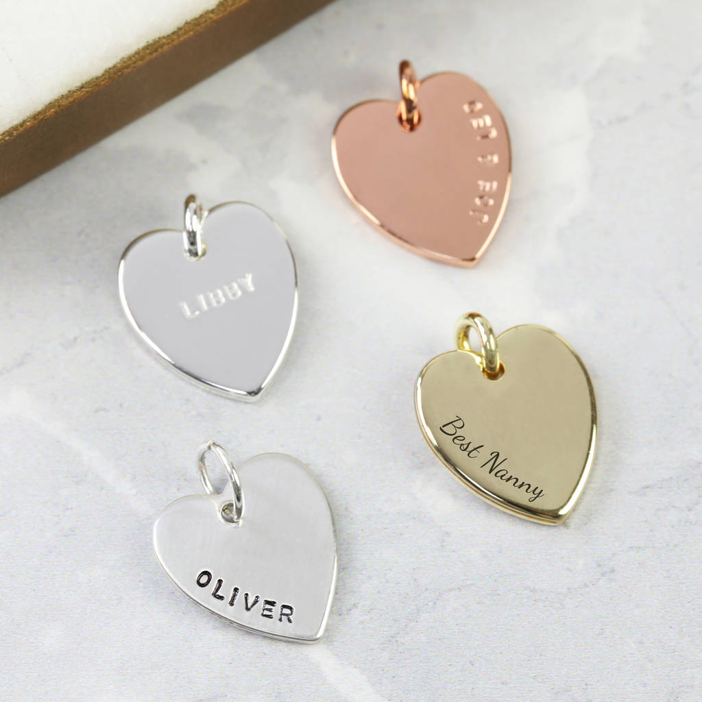 personalised heart charm by lisa angel | notonthehighstreet.com