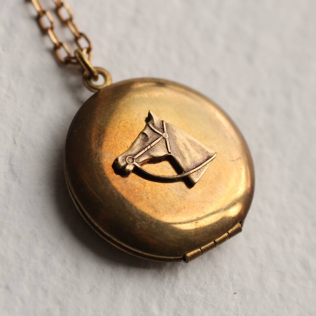 Horse Head Personalised Locket Necklace By Silk Purse, Sow's Ear ...