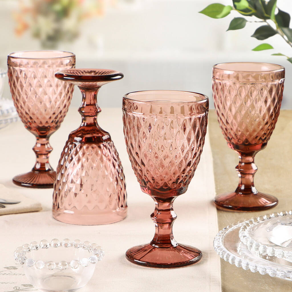 Set Of Four Luxury Rouge Wine Glasses By Dibor | notonthehighstreet.com