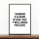 'diamond' Motivational Quote Print By Coco And Dee | notonthehighstreet.com