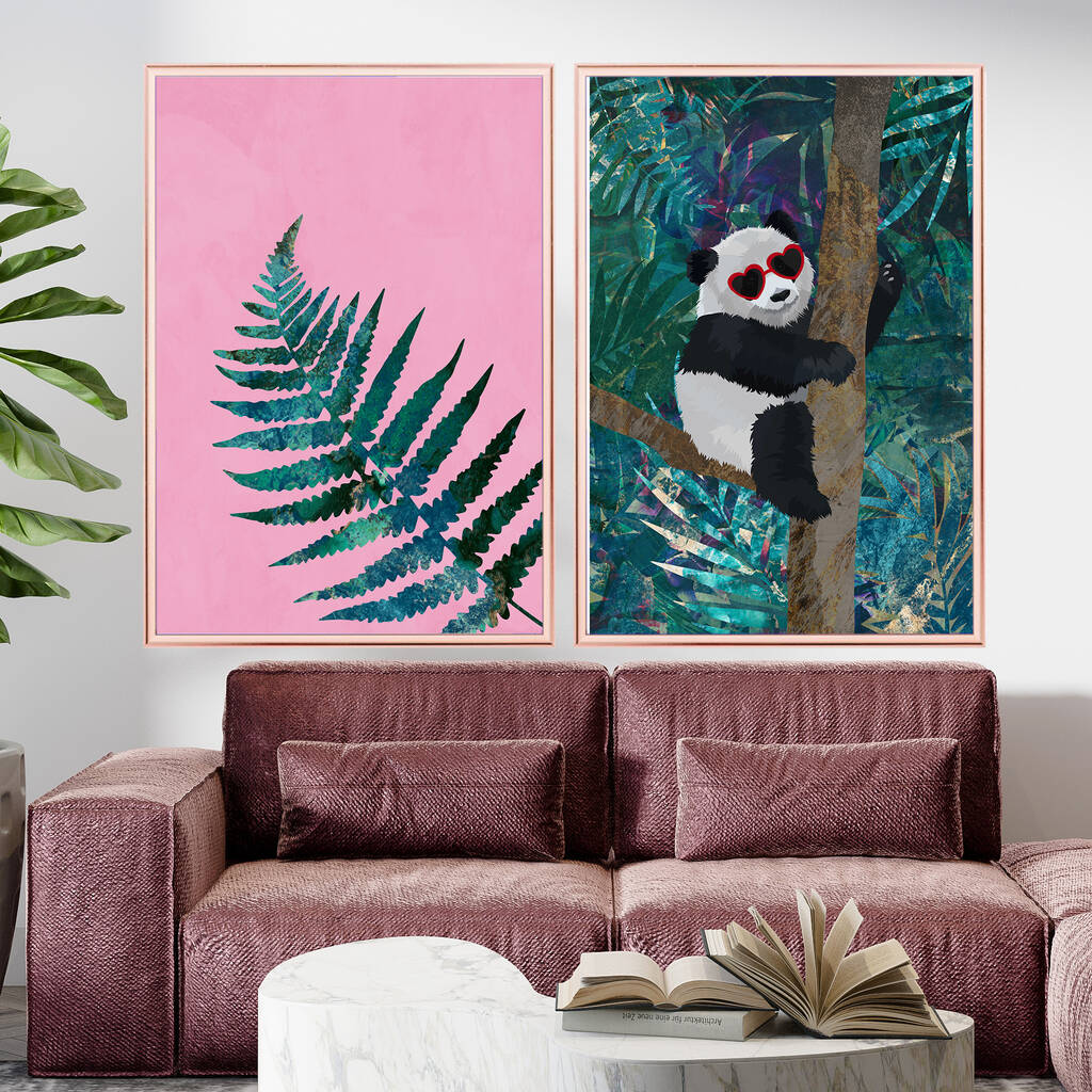 Custom Panda Tropical Rainforest Floral Jungle Wall Art Print By Sarah ...