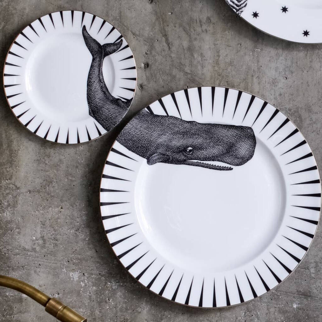 Set Of Two Whale Plates By Posh Totty Designs Interiors ...