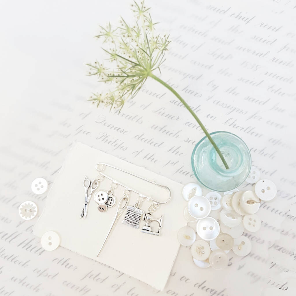 personalised sewing brooch with a needle and thread by zamsoe ...