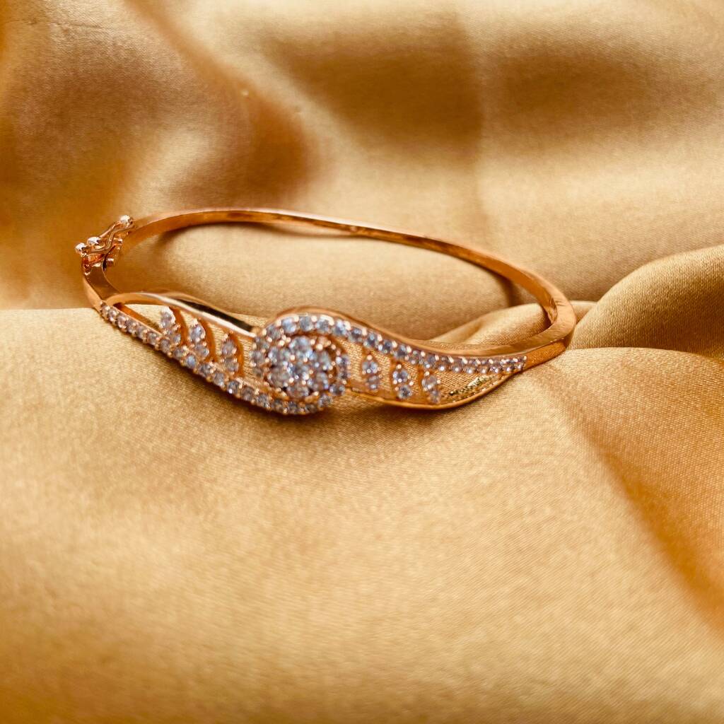 Slim Rose Gold Zircon Stacking Designer Bangle By The Colourful Aura ...