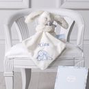 personalised striped blue baby blanket by that's mine personalised ...