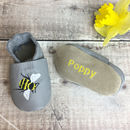 Personalised Embroidered Bee Baby Shoes By Born Bespoke ...