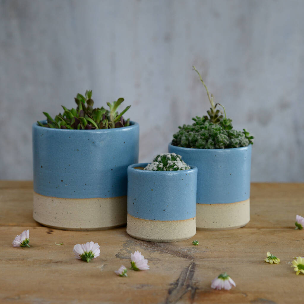 Set Of Two Handmade Stone Ceramic Plant Pots By Habulous ...