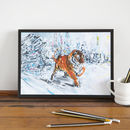 Tiger In Snow Print By Lost Monkey Art | notonthehighstreet.com