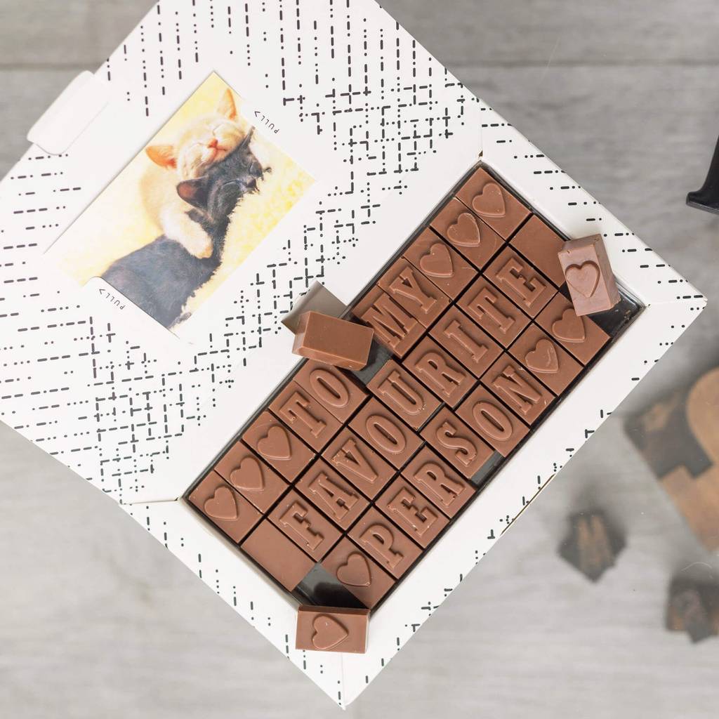 personalised chocolate gift in a large box by morse toad chocolate ...