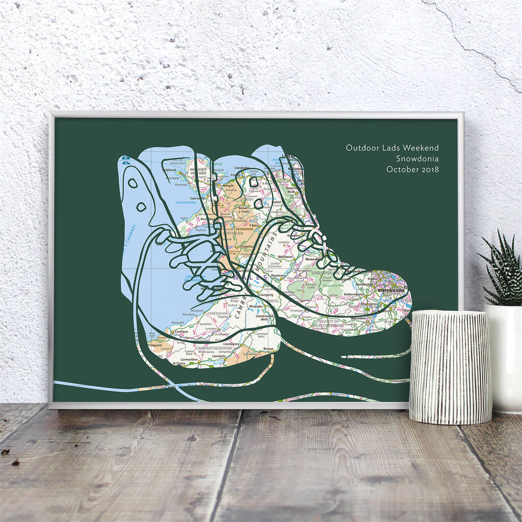Personalised Boots Map Print By Well Bred Design | notonthehighstreet.com