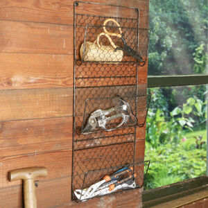 Black Wire Wall Mounted Garden Storage Rack By Dibor