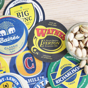 Everton Football Beer Mats X9 By Jack's Posters | notonthehighstreet.com