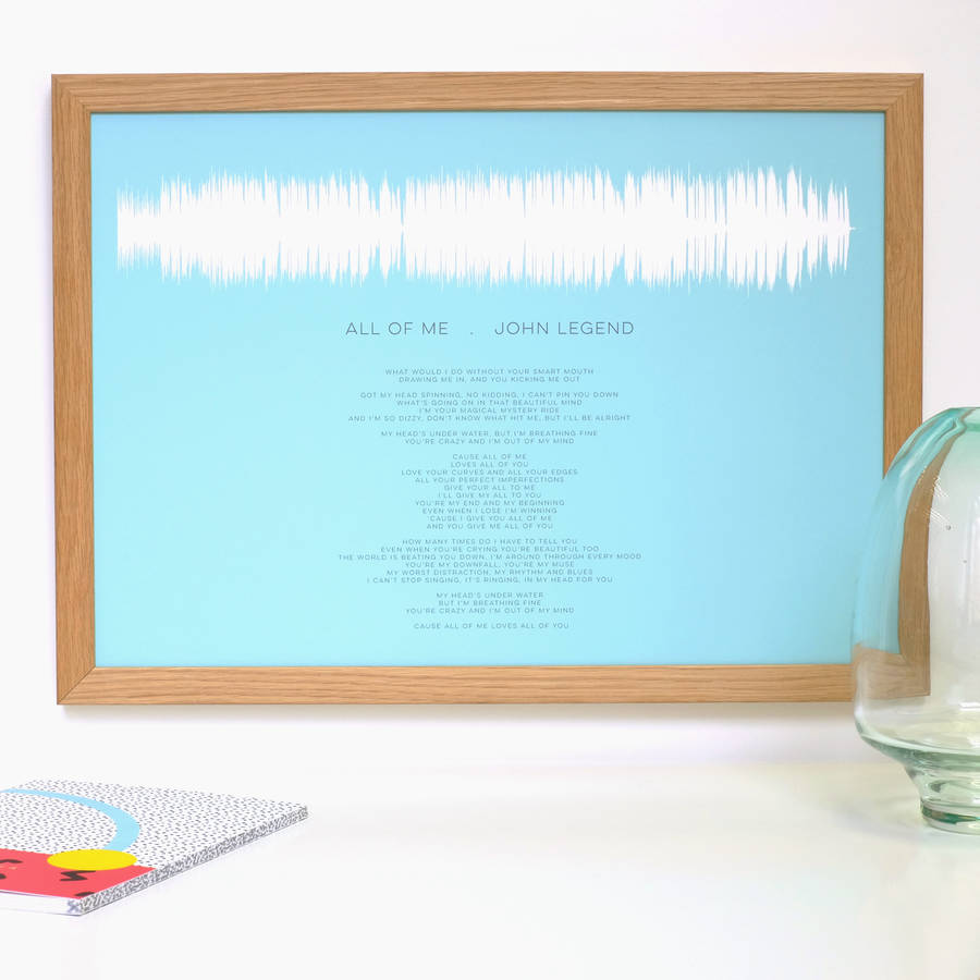 soundwave print with song lyrics by yve print co | notonthehighstreet.com