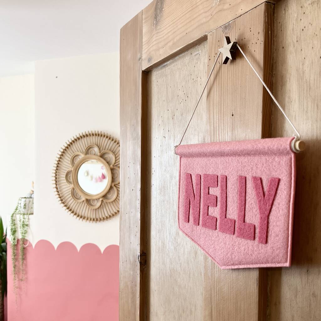Felt Name Hanging Banner Personalised Door Sign By Forged in Fables ...