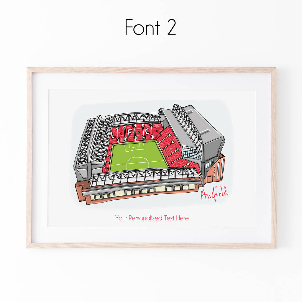 Personalised Anfield Print, Liverpool Fc By Moo and Snip ...