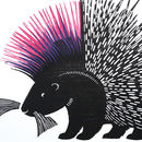 Punky Porcupine Woodcut Print By Josephine Sumner | notonthehighstreet.com