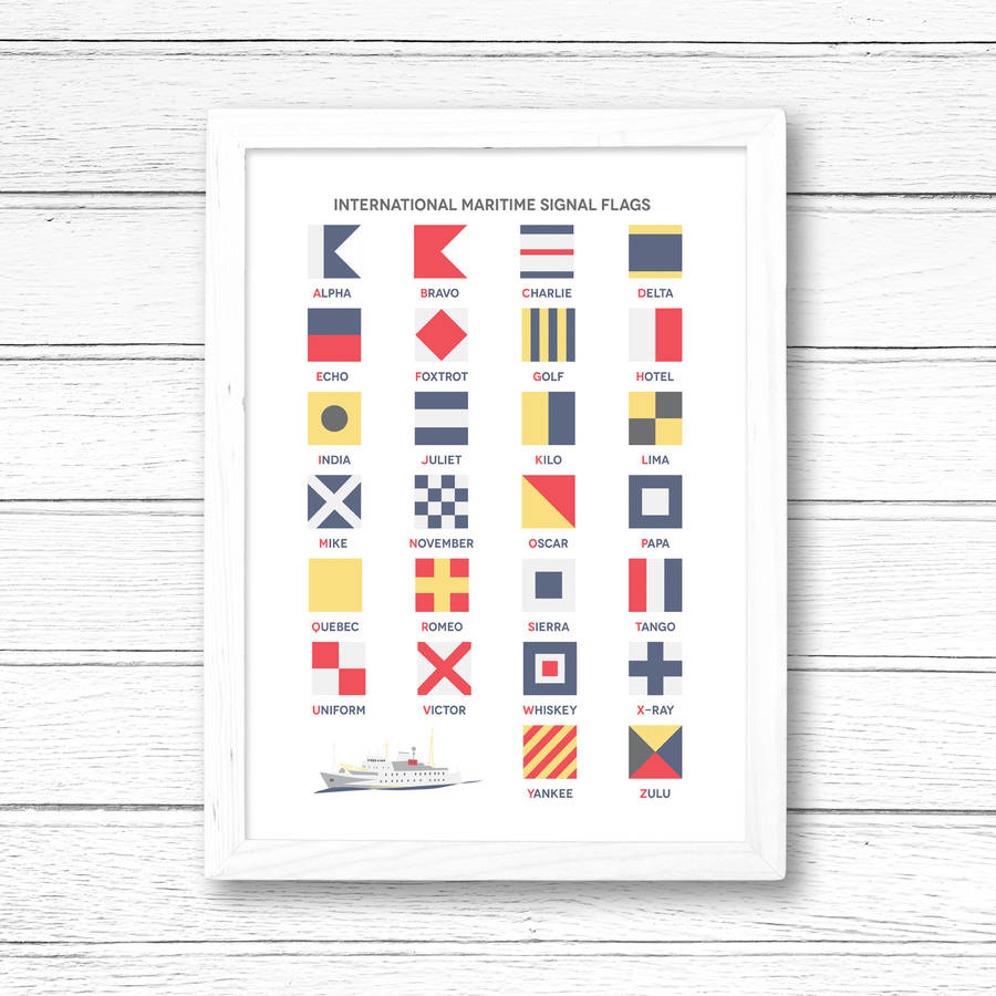 maritime signal flags alphabet print by tabitha mary ...