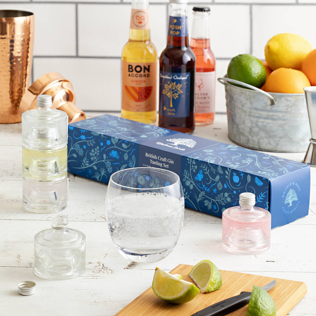 British Craft Gin Stacking Tray Set By Kindred Spirits