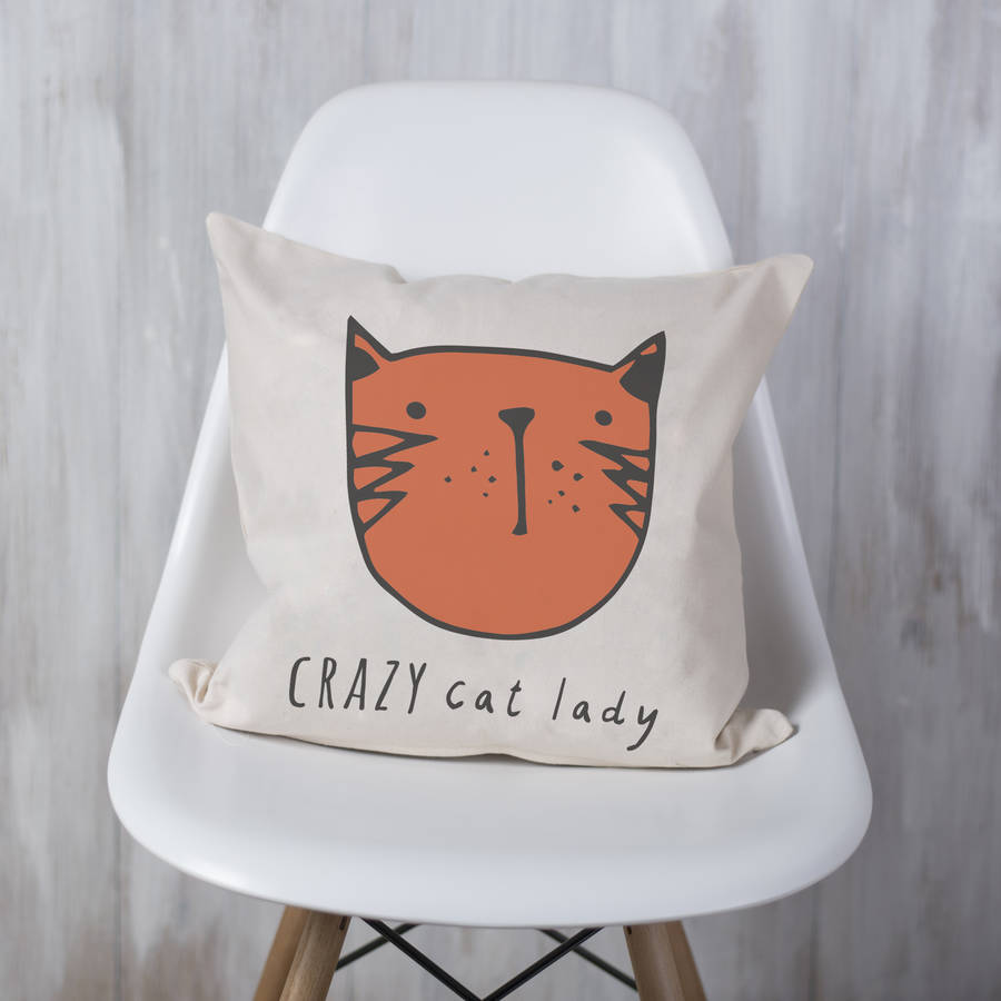 'Crazy Cat Lady' Cushion By Oakdene Designs