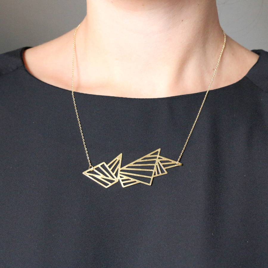 geometric grid necklace by little nell | notonthehighstreet.com