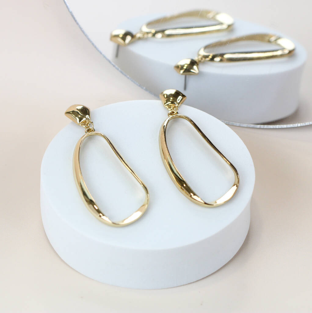 Large 14k Gold Plated Hoop Earrings By GY Studios
