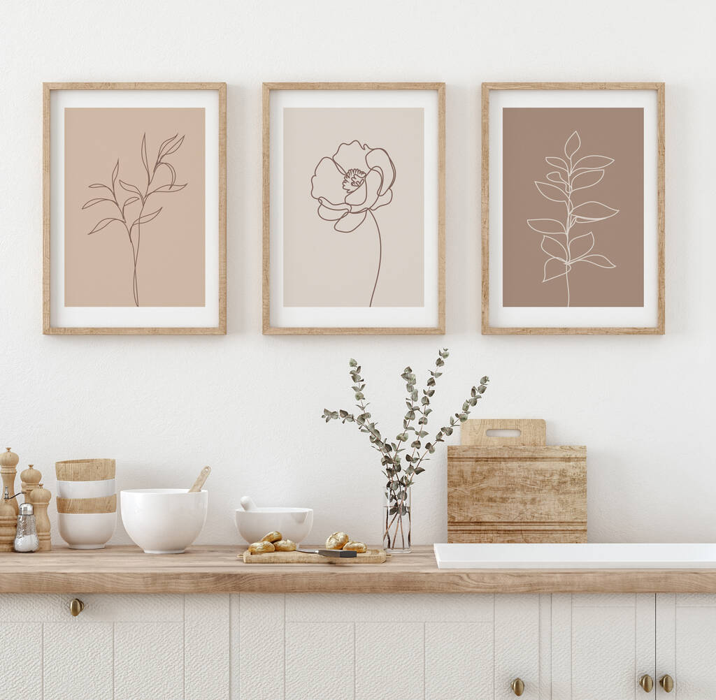 Set Of Three Colour Line Art Prints By Over & Over | notonthehighstreet.com