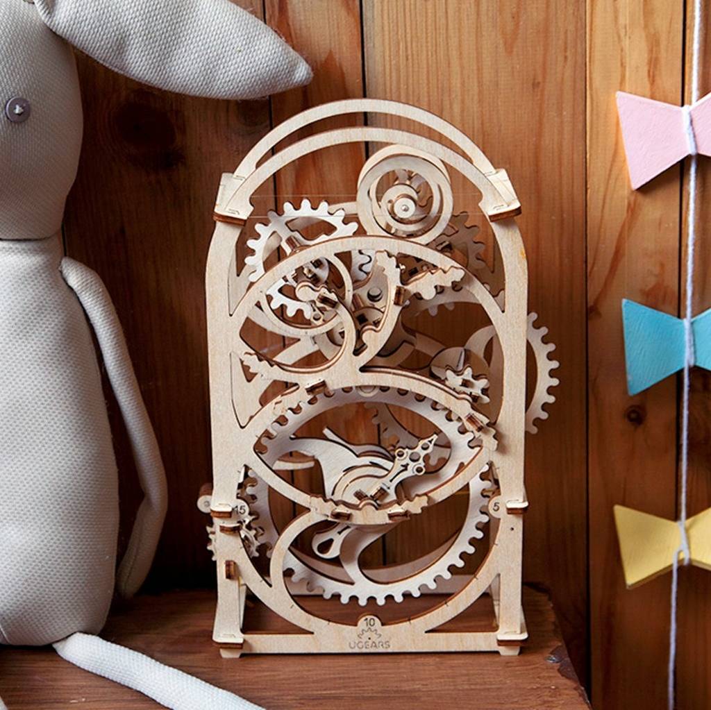mechanical timer wooden self assembly kit ugears by friendly gifts ...