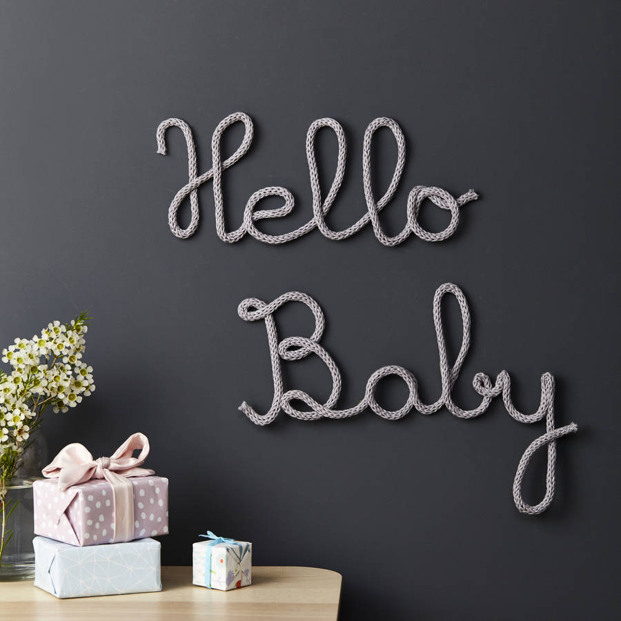 hello baby knitted sign by little cloud | notonthehighstreet.com