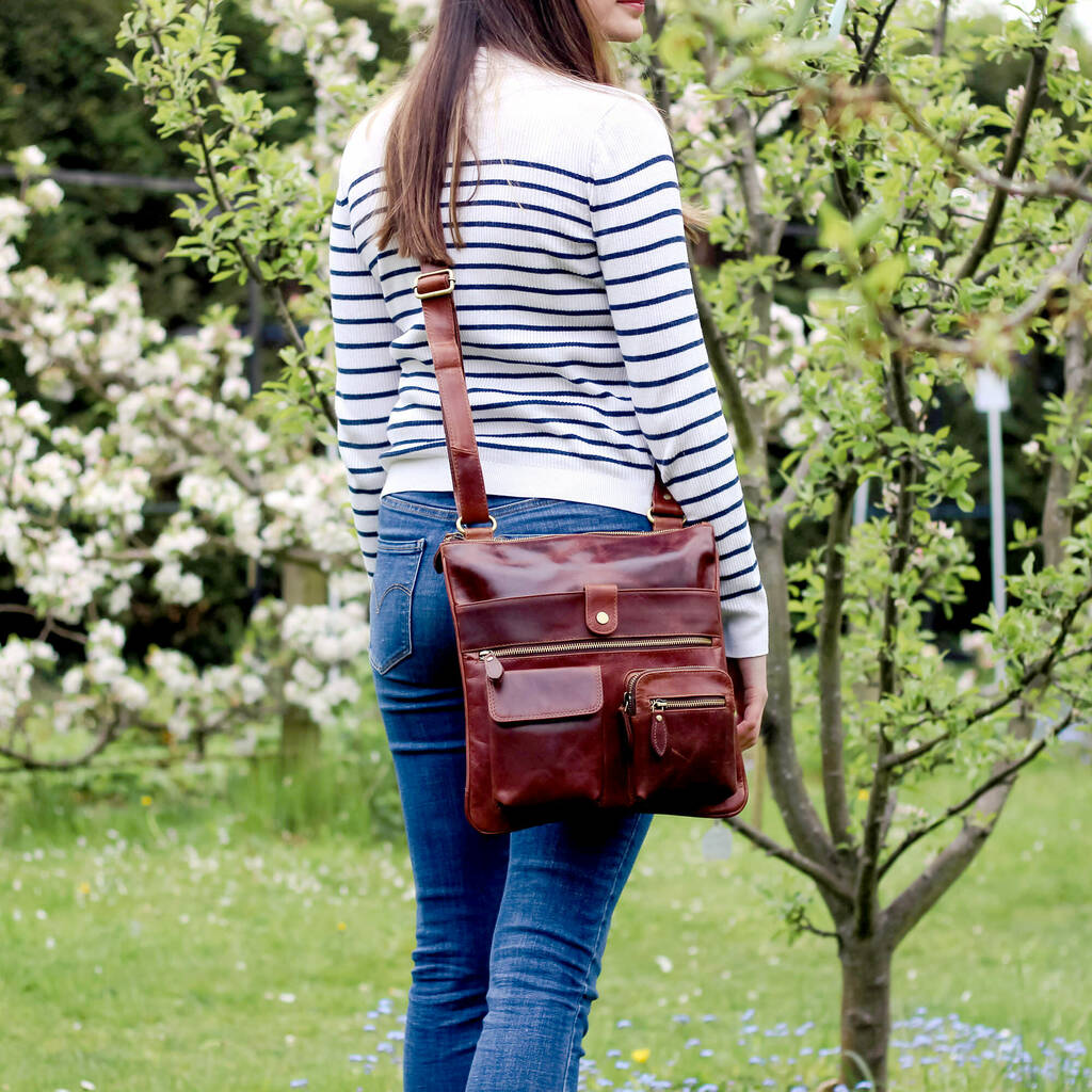 Amy Leather Cross Body Messenger Bag By The Leather Store ...