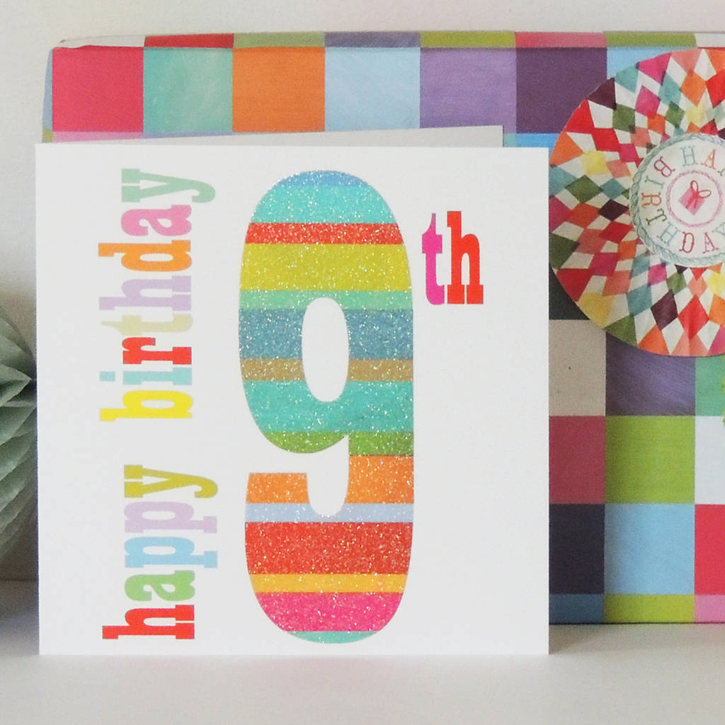 sparkly 9th birthday card by kali stileman publishing ...