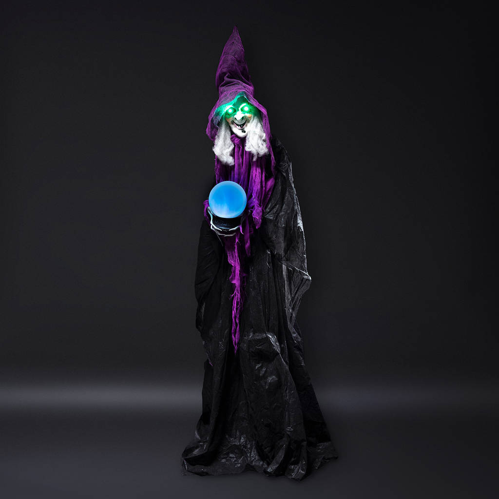 Lifesize Cackling Witch With Crystal Ball By Lights4fun ...